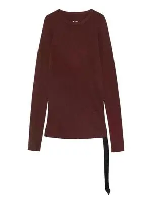 Rick Owens Raw-cut Ribbon-detail T-shirt - Brown