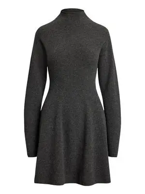 Ralph Lauren Cashmere Turtleneck Sweater Dress - Stadium Grey Heather