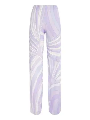 Emilio Pucci Printed Satin Trousers - Purple
