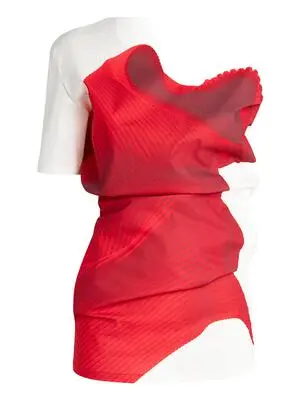 Issey Miyake Cotton-blend Knit Top - Red