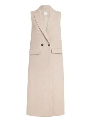 Eleventy Sleeveless Woven Coat - Beige