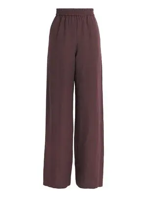 Eleventy Linen Palazzo Trousers - Burgundy