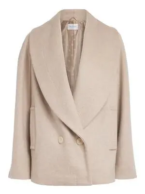 Max Mara Wool Shawl-collar Oversized Jacket - Beige
