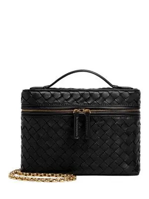 Bottega Veneta Small Leather Soft Vanity Case Bag - Black