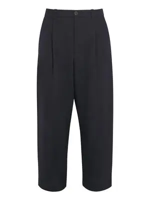 Studio Nicholson Wool Curved Tapered Trousers Navy