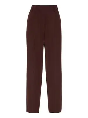 Brunello Cucinelli Virgin Wool-cotton Slouchy Trousers - Red