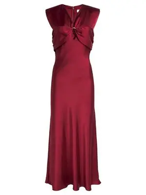 Sandro Satin Maxi Dress - Red
