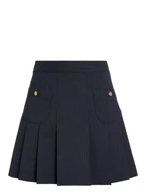 Sandro Wool-blend Pinstriped Mini Skirt - Blue
