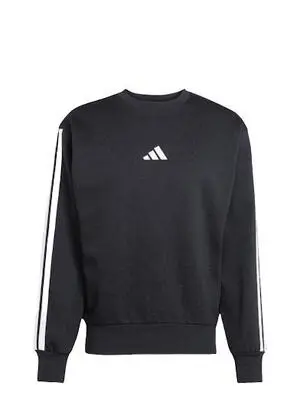 Adidas Essentials 3-Stripes Fleece Sweatshirt Black White