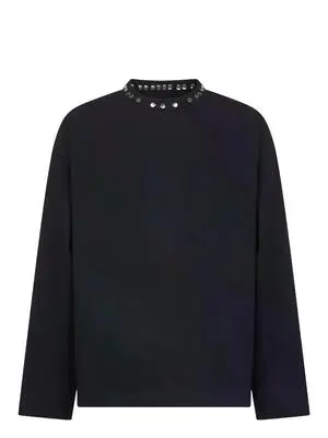 JIL SANDER Metal-stud Crew-neck Top
