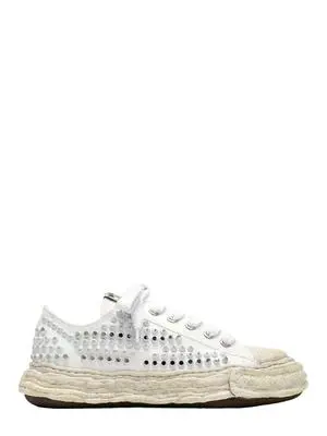 Mihara Yasuhiro Studded Canvas Low-top Sneakers - White