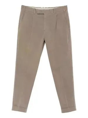 PT TORINO Pleated Cuffed Trousers - Brown