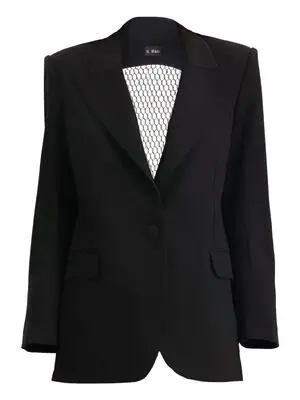 IL VOLO Long-sleeved Blazer With Net Detail - Black