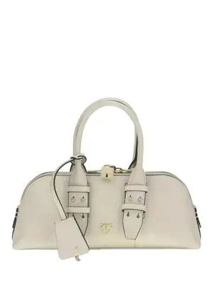 Pinko Padlock Logo-charm Shoulder Bag - White
