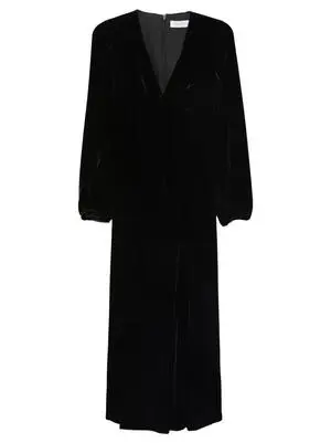 Raquel Diniz V-neck Long Sleeve Dress - Black