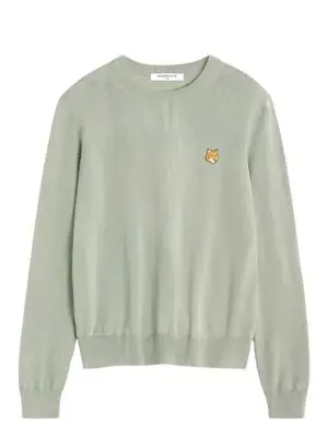 Maison Kitsuné Fox Head Crew Neck Sweater - Green