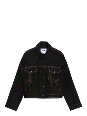 MSGM Topstitching Denim Jacket - Black