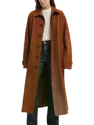 1989 STUDIO Single-breasted Corduroy Coat - Brown