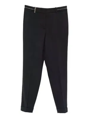 Peserico Pressed-crease Wool Trousers - Black