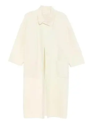 MA'RY'YA Classic-collar Cardigan Coat - Neutrals