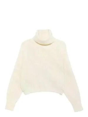 MA'RY'YA Roll-Neck Ribbed Knit Sweater