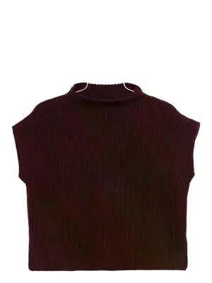 MA'RY'YA High-neck Knitted Top - Red