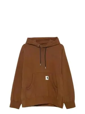 Sacai X Carhartt Wip Pocketed Hoodie - Brown