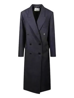 THE FRANKIE SHOP Jane Double-breasted Coat - Blue