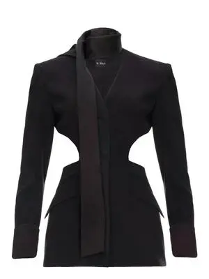 IL VOLO Cut-out Blazer With Scarf Detail - Black