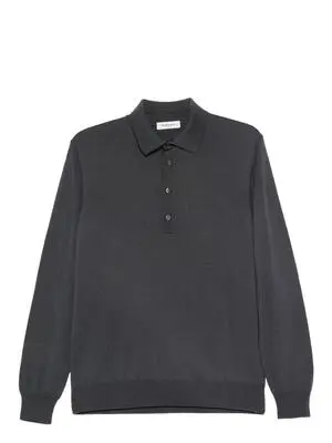 KANGRA Long Sleeve Polo Shirt - Black