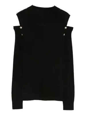 D.exterior Off-shoulder Blouse - Black