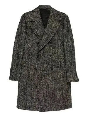 Tagliatore Herringbone Overcoat - Black