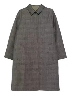 THE ROW Wool-silk Checked Coat - Black