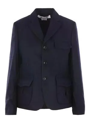 Comme Des Garçons Single-breasted Jacket - Blue