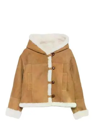 IRO PARIS Hooded Buttoned Coat - Brown