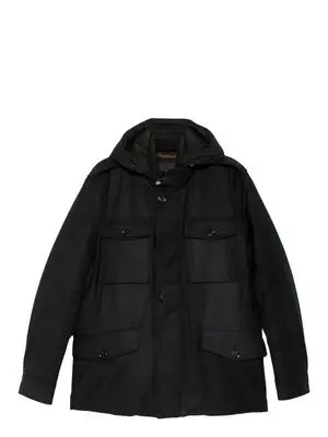 MOORER Hooded Coat - Black
