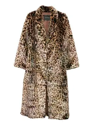 THELAURENT Faux Fur Animal-print Coat - Brown