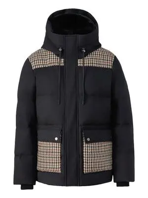 Mackage 2-in-1 Down Jacket With Shearling Bib - Black-earth Brown Multi