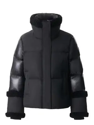 Mackage Lydana Down Jacket With Shearling Trim - Black