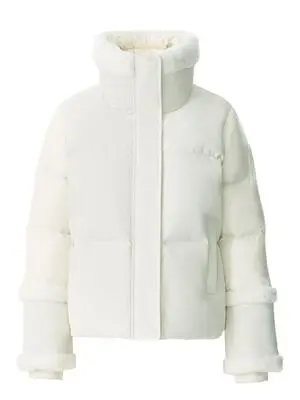 Mackage Lydana Down Jacket With Shearling Trim - Cream