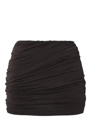 Rick Owens Luna Gathered Mini Skirt - Brown