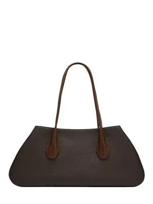 THE ROW Alger Geometric Shoulder Bag - Chocolate