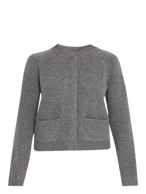 Vince Shrunken Crewneck Cardigan - Heather Graphite