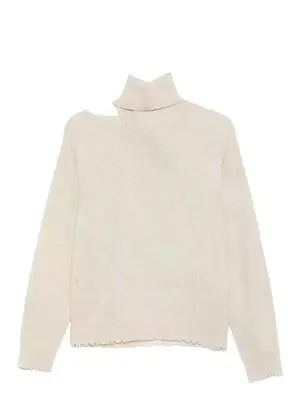 UMA WANG Cut-out High-neck Sweater - White