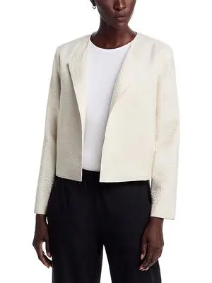 EILEEN FISHER Textured Silk Jacket