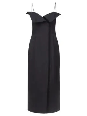FFORME Skylar Cotton-silk Midi Dress - Black
