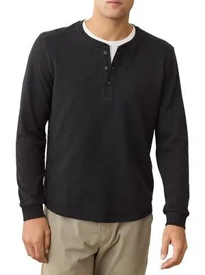Marine Layer Pacifica Stretch Henley Shirt - Charcoal