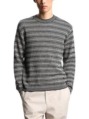 Emporio Armani Jacquard Virgin Wool Sweater - Solid Medium