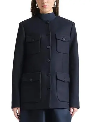 Altuzarra Perry Button Front Jacket Navy