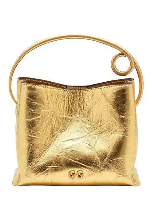 Cult Gaia Lalli Leather Top Handle Bag - Brass